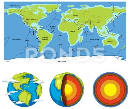 Tectonic plates and landforms: Graphic #231277293