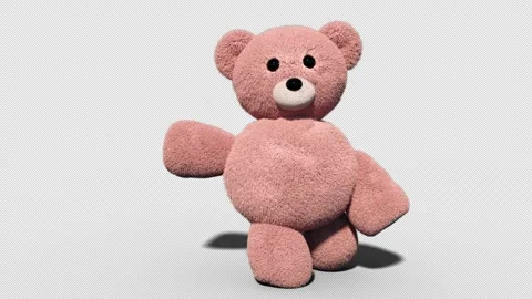 Teddy bear dancing on a Alpha screen. To... | Stock Video | Pond5