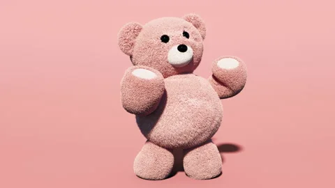 Teddy bear dancing on a pink screen. Toy... | Stock Video | Pond5
