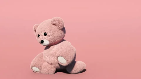 Teddy bear dancing on a pink screen. Toy... | Stock Video | Pond5