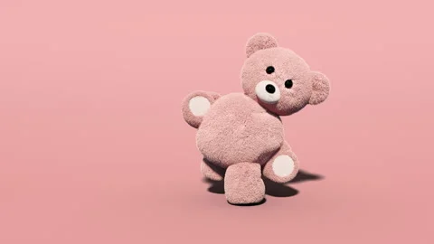 Teddy bear dancing on a pink screen. Toy... | Stock Video | Pond5