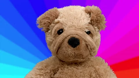Teddy bear dancing with rainbow backgrou... | Stock Video | Pond5