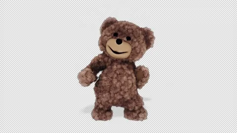Teddy Bear Happy Dancing Looped Alpha Ch... | Stock Video | Pond5
