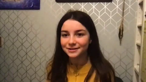 Teen actress Lilly Aspell talks about he... | Stock Video | Pond5