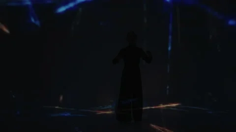 teen girl dancing popping style in dark ... | Stock Video | Pond5