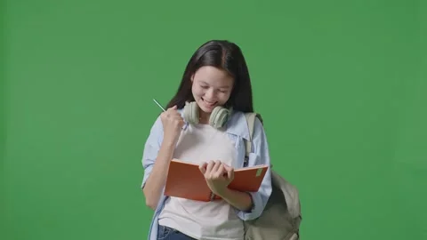 Teen Girl Student Taking Note On Noteboo... | Stock Video | Pond5