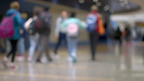 Teen high school students walking in hal... | Stock Video | Pond5