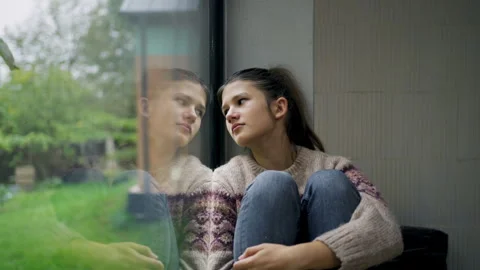 Teenage girl crying after reading cruel ... | Stock Video | Pond5