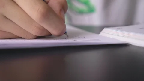 Teenage girl doing homework for school i... | Stock Video | Pond5