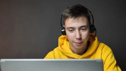 teenager gamer playing video games at ho... | Stock Video | Pond5