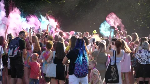 Teenager people crowd toss up throwing c... | Stock Video | Pond5