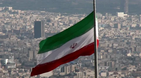 TEHRAN, IRAN : Iranian flag in the middl... | Stock Video | Pond5
