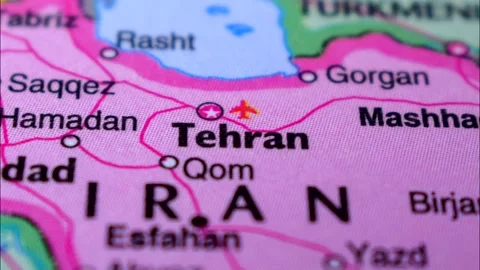 Tehran on The Political Map With Gradien... | Stock Video | Pond5