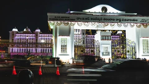telangana new secretariate building hyd... | Stock Video | Pond5