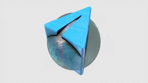 Telegram Rotate and Fade 3D animation | Stock Video | Pond5