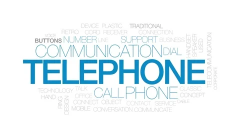 Telephone animated word cloud, text desi... | Stock Video | Pond5