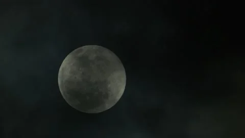 Telephoto photo of full Moon in Dark Sk ... | Stock Video | Pond5