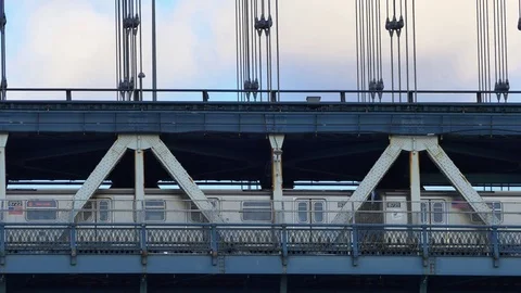 Manhattan Bridge Subway Stock Video Footage | Royalty Free Manhattan ...