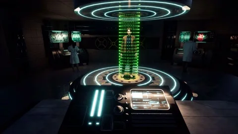 Teleportation Lab with Scientist at Work... | Stock Video | Pond5