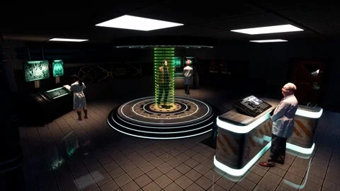 Teleportation Lab with Scientist at Work... | Stock Video | Pond5