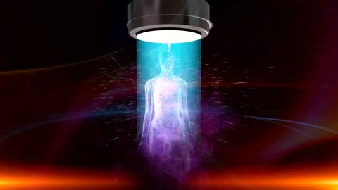 Teleportation. Transfer of human space | Stock Video | Pond5