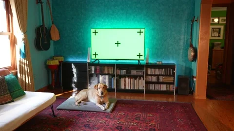 Television with green screen chroma key ... | Stock Video | Pond5