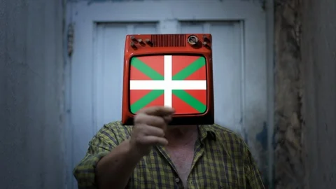Television Man with the Basque Flag on t... | Stock Video | Pond5