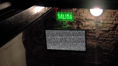 Television with Static Noise and Exit Si... | Stock Video | Pond5