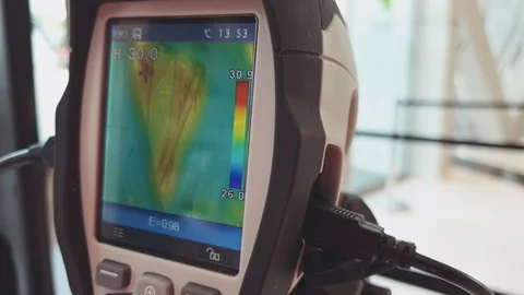 Temperature check at a supermarket, groc... | Stock Video | Pond5