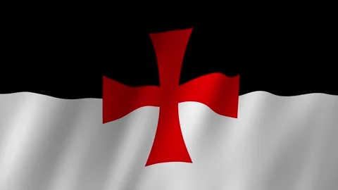 Templar Flag waving. Flag of Knights Tem... | Stock Video | Pond5