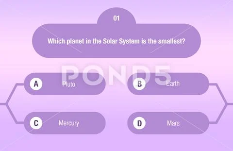 A template of questions and answer options for a quiz on a purple ...
