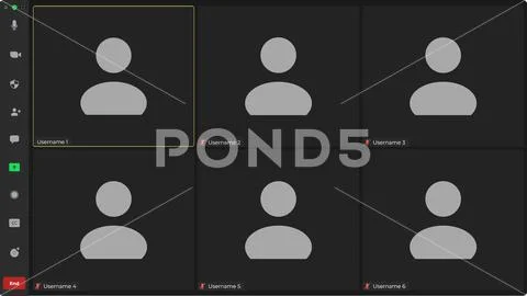 Template video conference user interface. Video calls window overlay ...