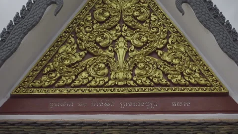 temple triangle roof carvings tilt down ... | Stock Video | Pond5