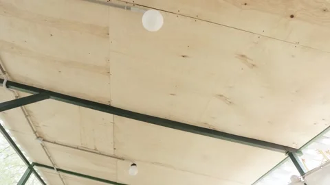 Temporary construction timber roof | Stock Video | Pond5