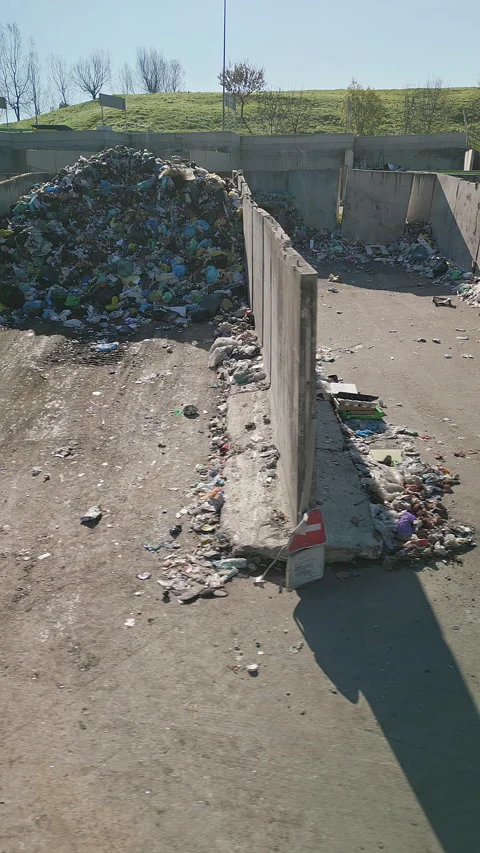 Temporary storage of waste material at t... | Stock Video | Pond5