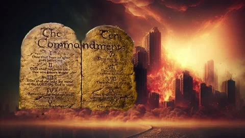 Ten Commandments in Armageddon looping b... | Stock Video | Pond5
