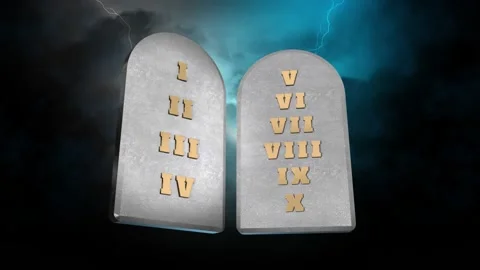 Ten Commandments of GOD Written on Table... | Stock Video | Pond5