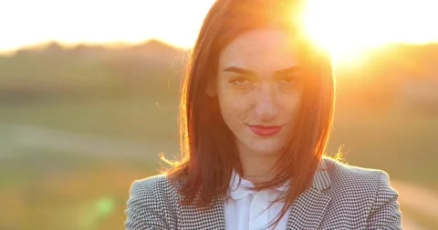 Tender face portrait of charming beautif... | Stock Video | Pond5