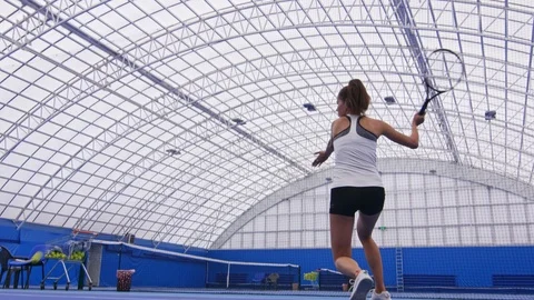 Tennis athlete practicing forehand volle... | Stock Video | Pond5
