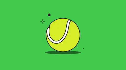 Tennis ball animation on a green backgro... | Stock Video | Pond5