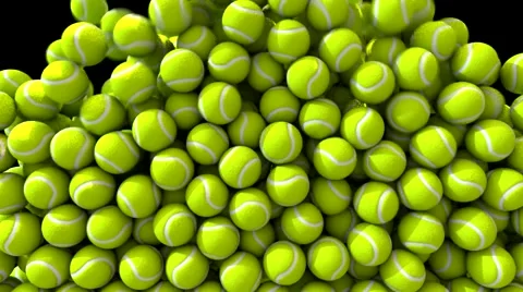 Tennis balls fill screen transition comp... | Stock Video | Pond5