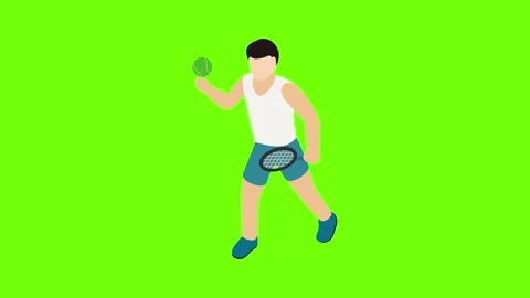 Tennis player icon animation | Stock Video | Pond5