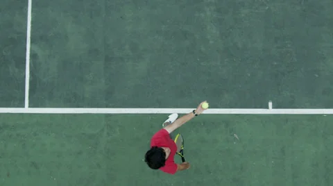 Tennis serve in slow motion from overhea... | Stock Video | Pond5
