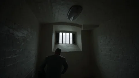 Tense Prisoner In Cell, Cinematic Incarc... | Stock Video | Pond5