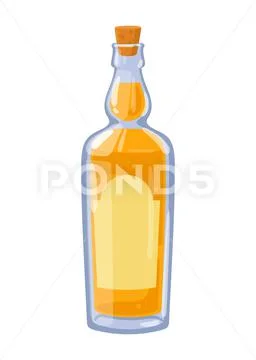 Tequila in bottle cartoon vector illustration. Mexican traditional ...