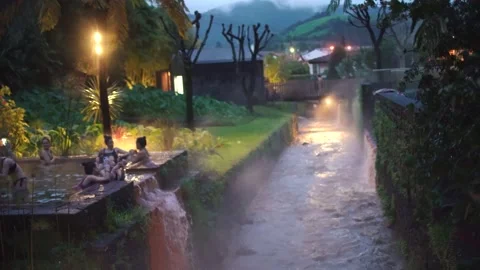 Termal bath relaxing spa in nature. Spa ... | Stock Video | Pond5