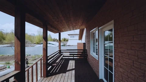 Terrace in a private two-storey house, a... | Stock Video | Pond5