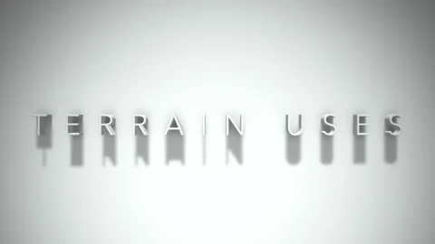 terrain uses 3D title animation white te... | Stock Video | Pond5