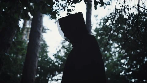 A terrible black figure without a face i... | Stock Video | Pond5