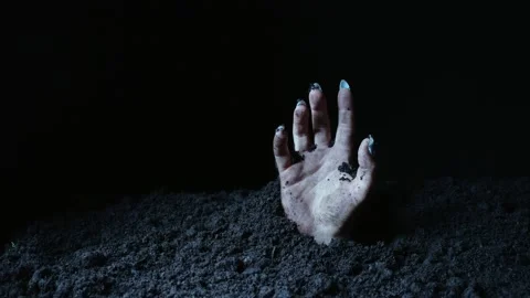 A terrible hand with claws emerges from ... | Stock Video | Pond5